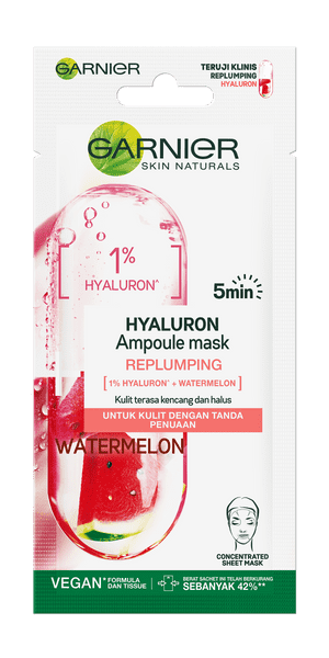 Garnier Ampoule Mask Hyaluron + Watermelon | Garnier Indonesia