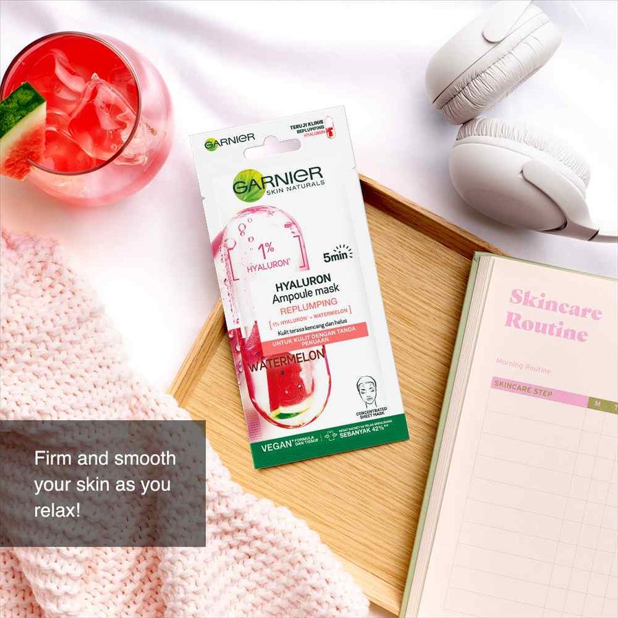 Garnier Ampoule Mask Hyaluron + Watermelon | Garnier Indonesia